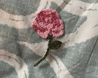 Pink Rose Iron-on Patch, Soft Pink Flower Badge, Floral Patch, DIY ...