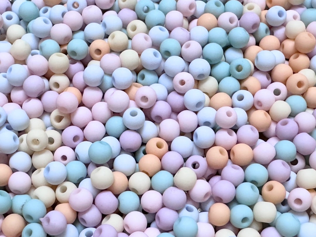 MIX Acryl Perlen Ø 4 mm 400 Stück 0,0125 EUR/Stück PASTELLFARBEN - Etsy.de