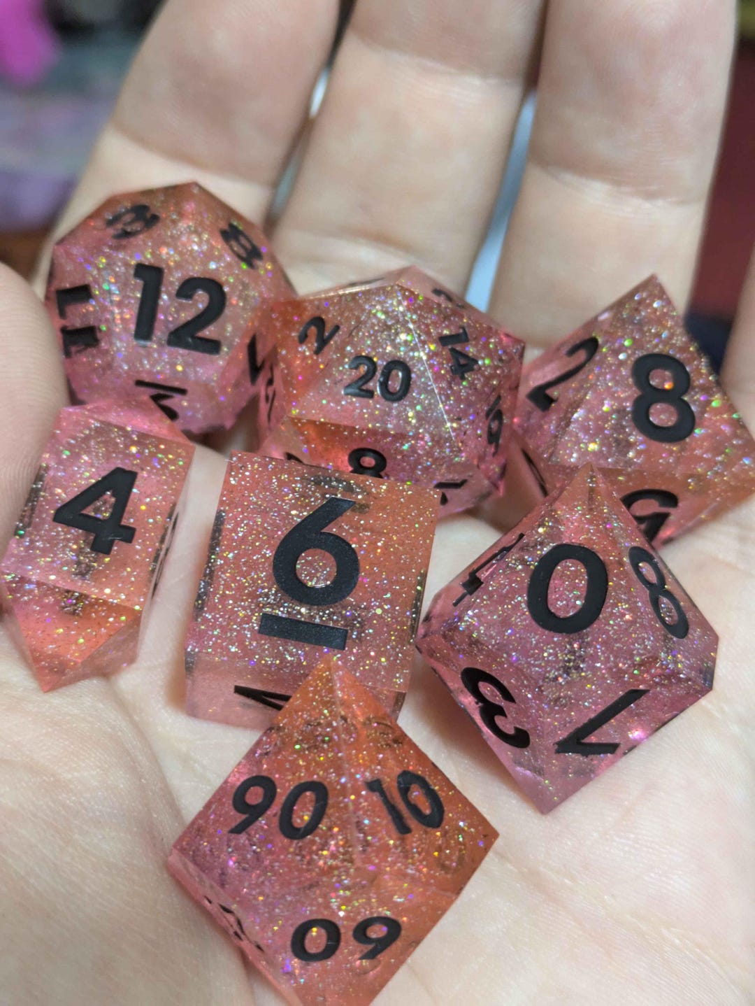 TTRPG, D&D, Pathfinder Dice Set Pixie Chardonnay W/ Black - Etsy