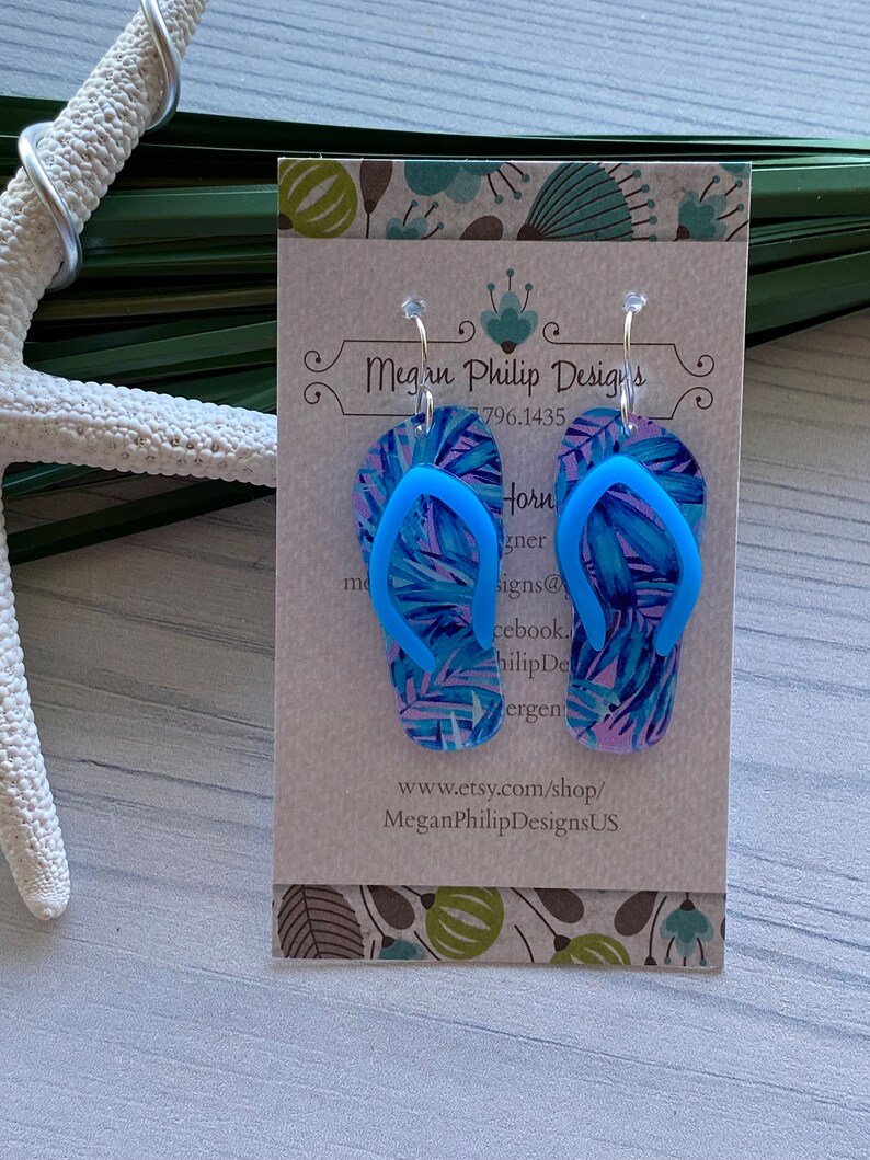 Flip Flop Part 2 Wood or Acrylic Dangle Earrings - Etsy
