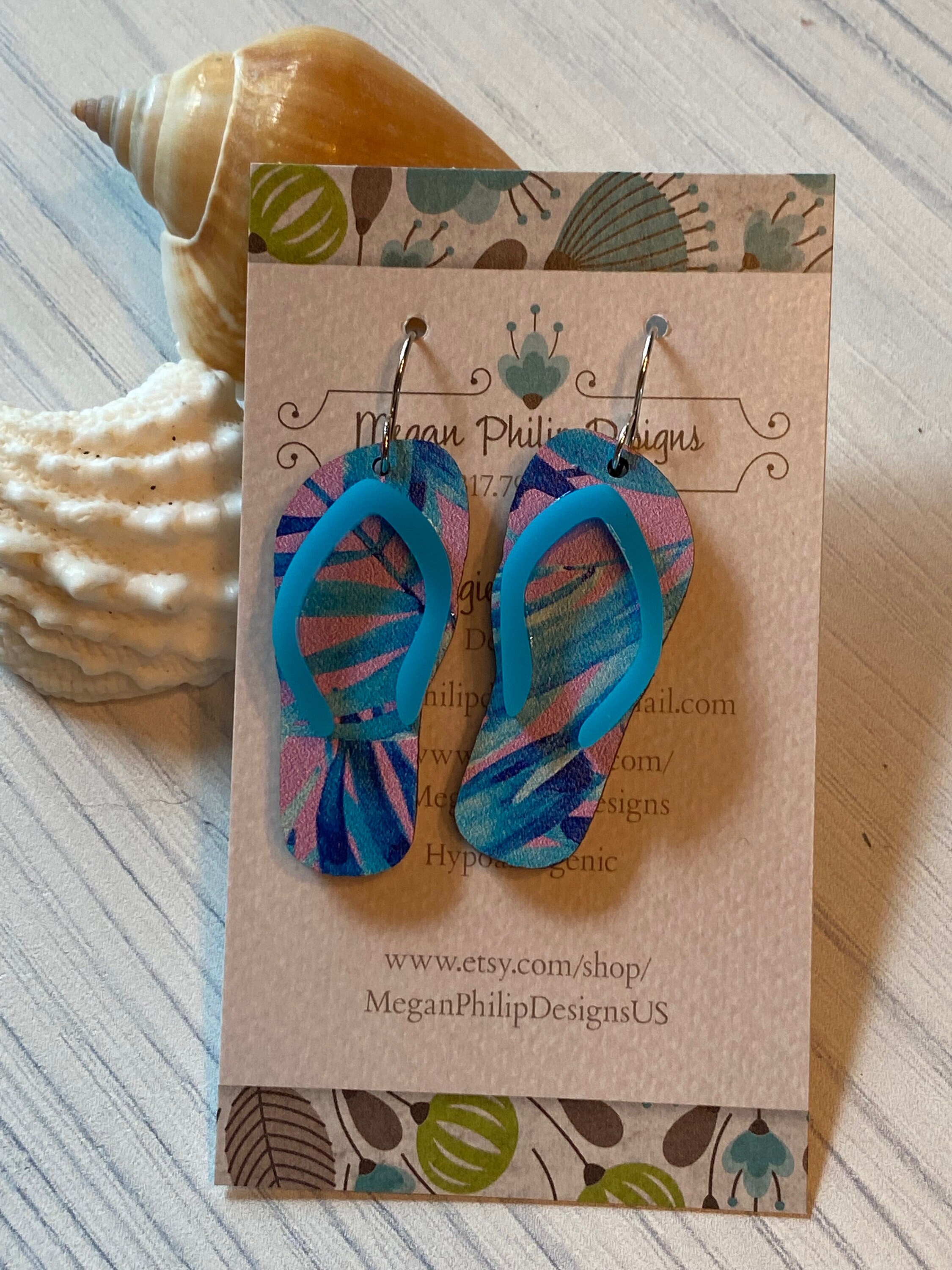 Flip Flop Part 1 Wood or Acrylic Dangle Earrings - Etsy