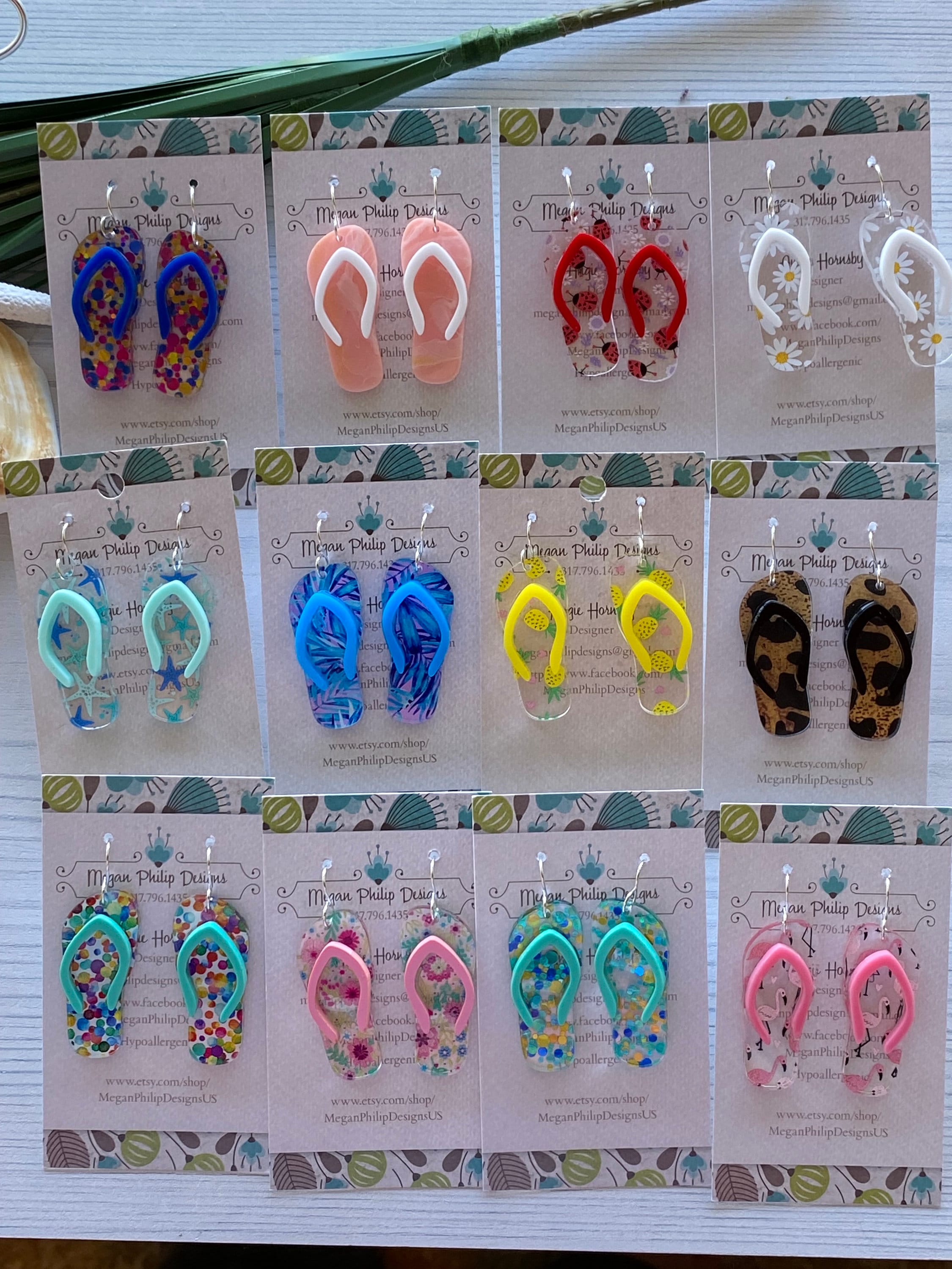 Flip Flop Part 2 Wood or Acrylic Dangle Earrings - Etsy