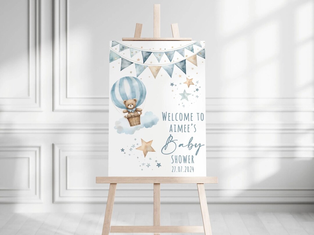 Baby Shower Board/ Baby Blue/ Personalised - Etsy