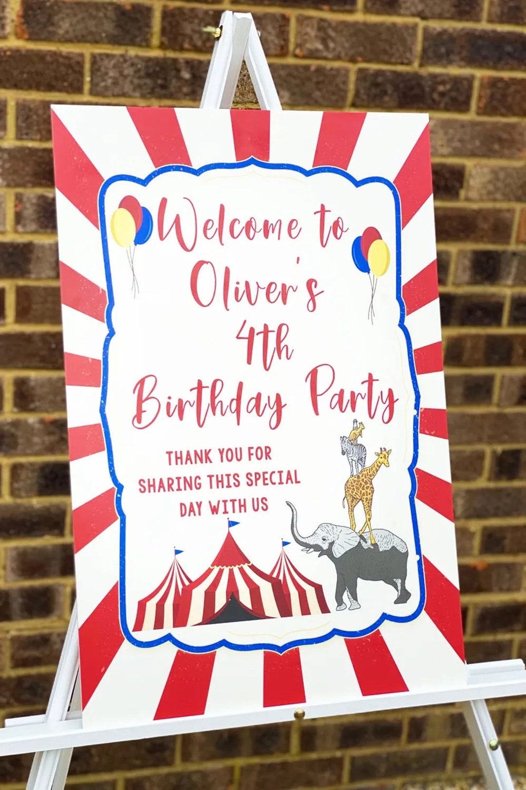 Circus Personalised Birthday Board - Etsy