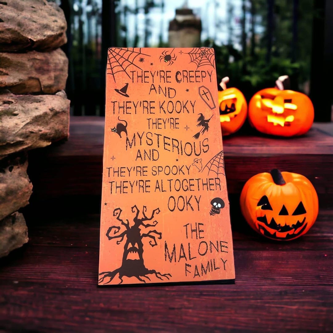 Halloween Personalised Sign ‘they’re Creepy Family Sign’ - Etsy