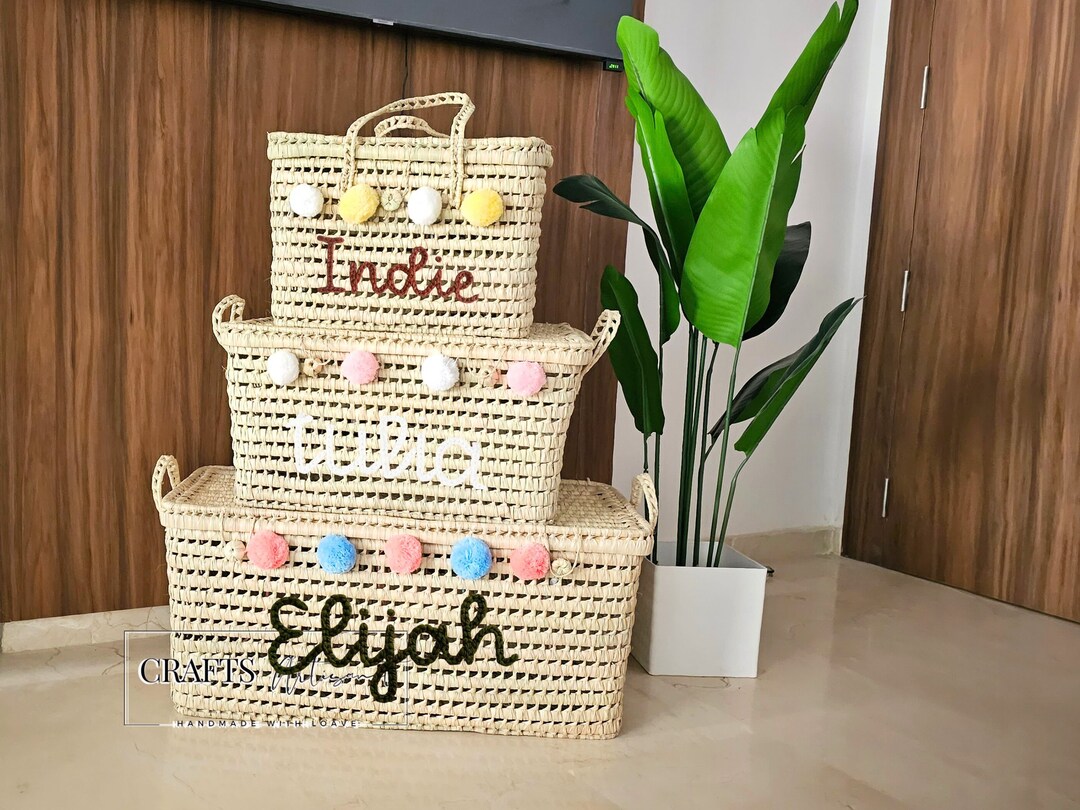 Personalized Child Storage Trunk Boho Girl Birth Box Child's Room ...