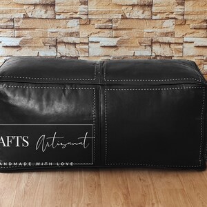 RECTANGULAR LEATHER POUF Customizable Rectangular Leather Ottoman Pouf ...