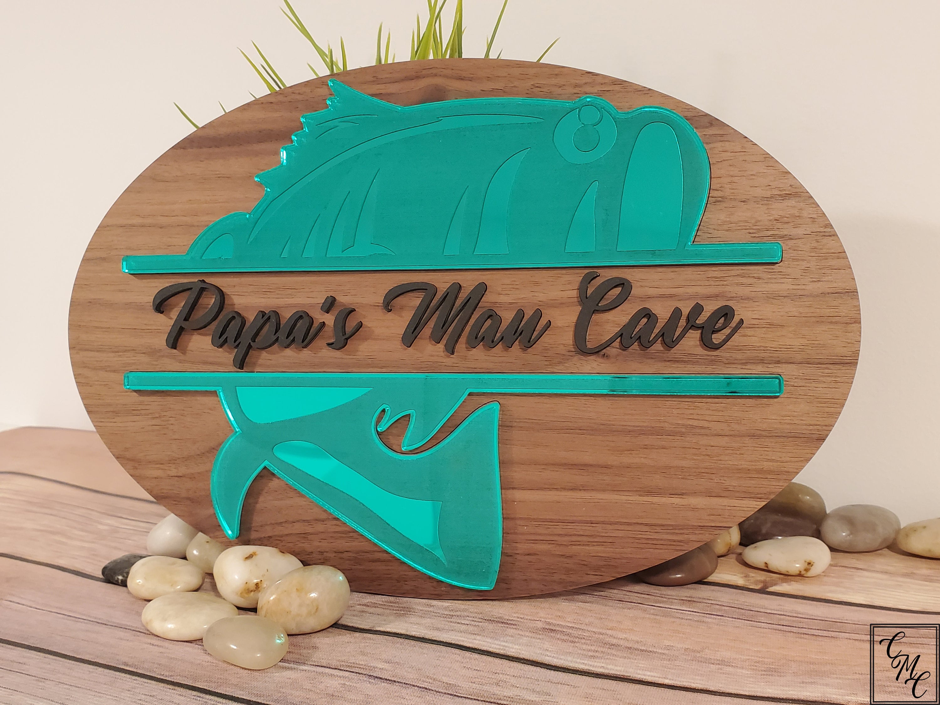 Custom/Personalized Fish Sign made from Wood and Acrylic | Etsy