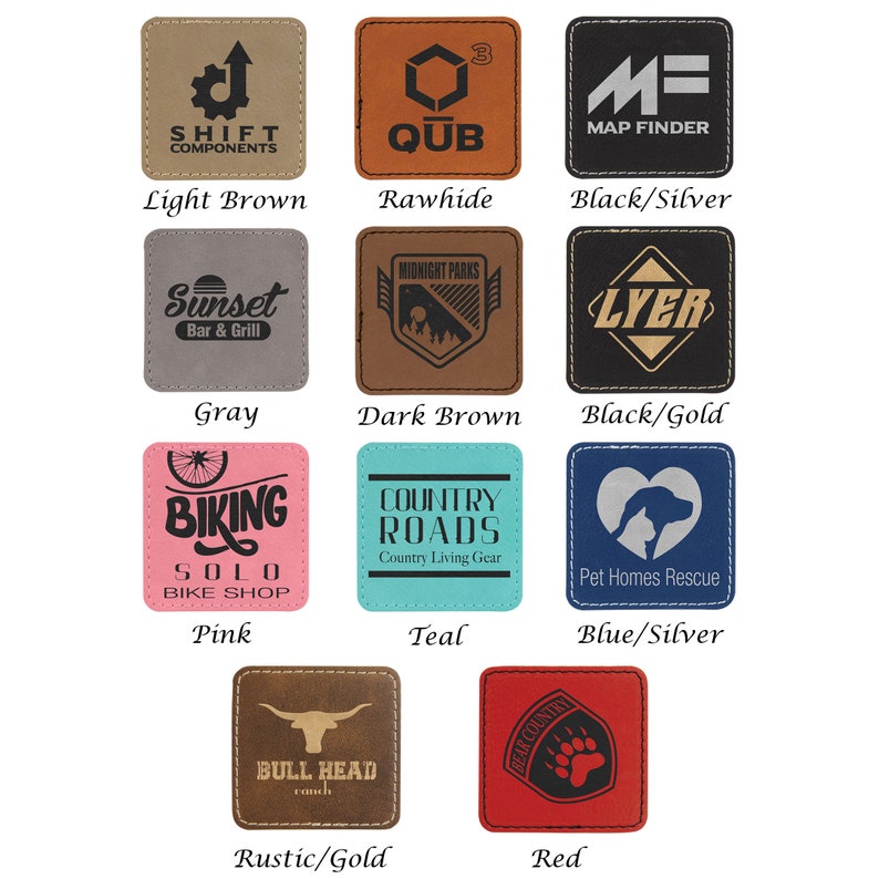 Custom/laser Engraved Faux Leather Patch With Hat in Various - Etsy