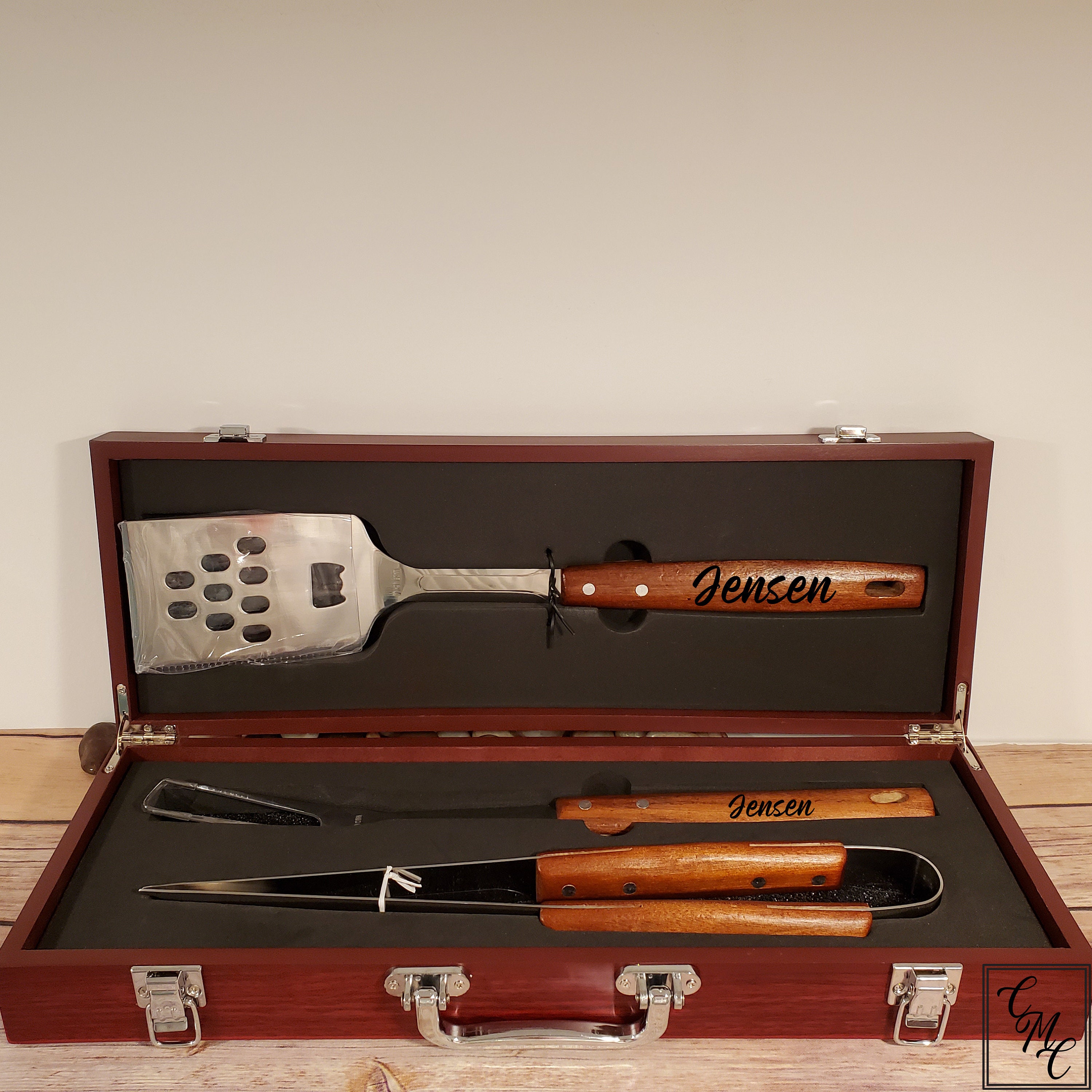 Custom/personalized Laser Engraved BBQ Set Made From Rosewood | Etsy