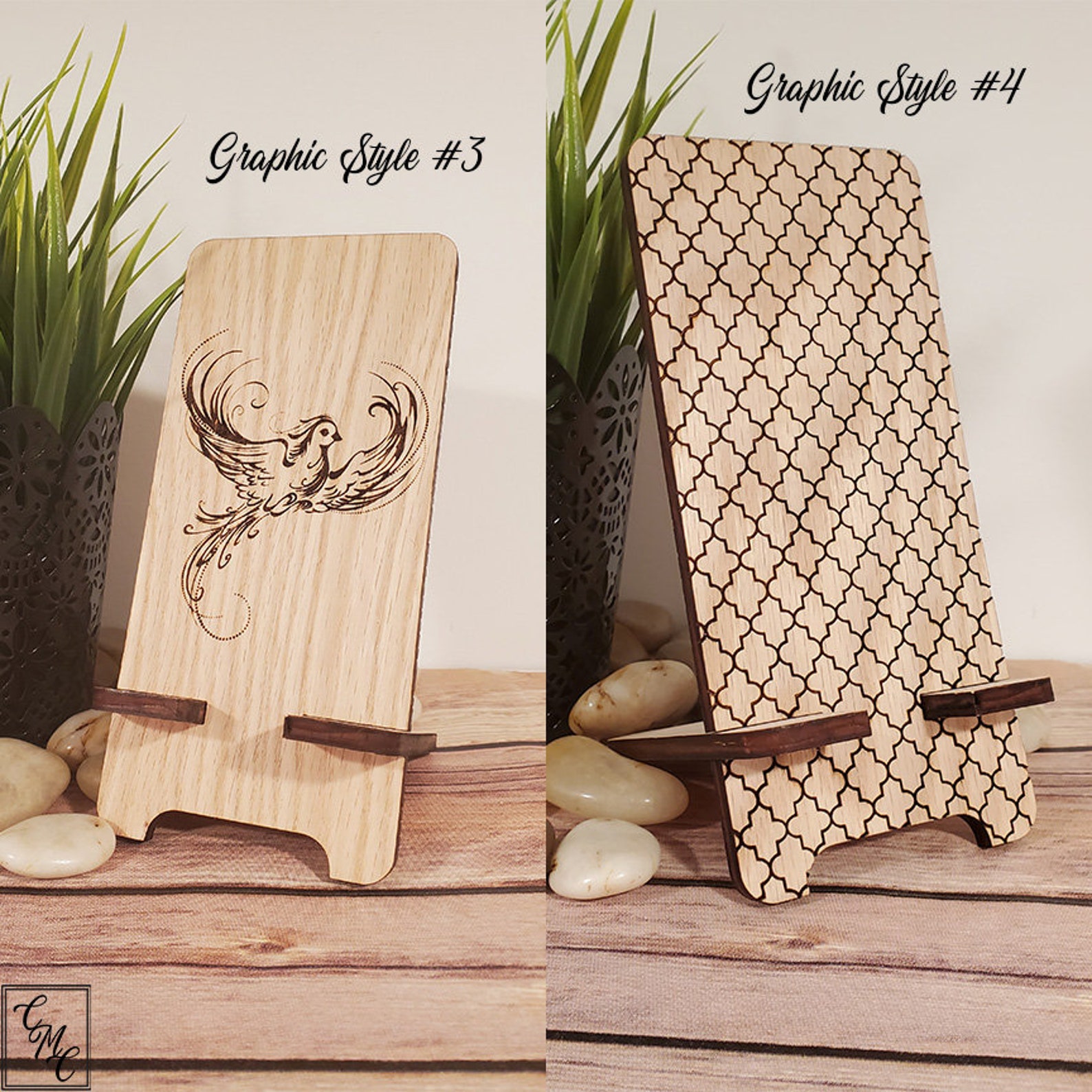 Custom Wood Phone Stand With Personalized Message handwritten - Etsy