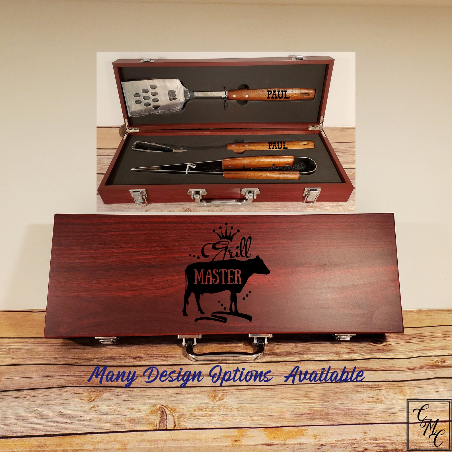 Custom/personalized Laser Engraved BBQ Set Made From Rosewood | Etsy