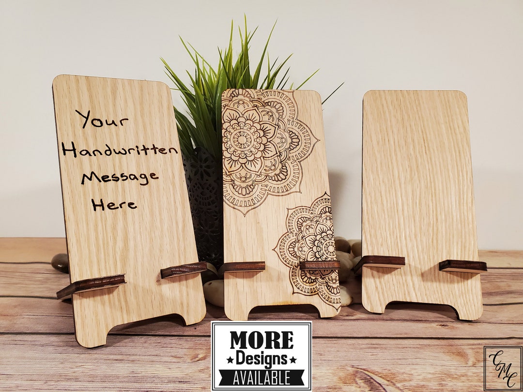 Custom Wood Phone Stand With Personalized Message (handwritten or Typed ...