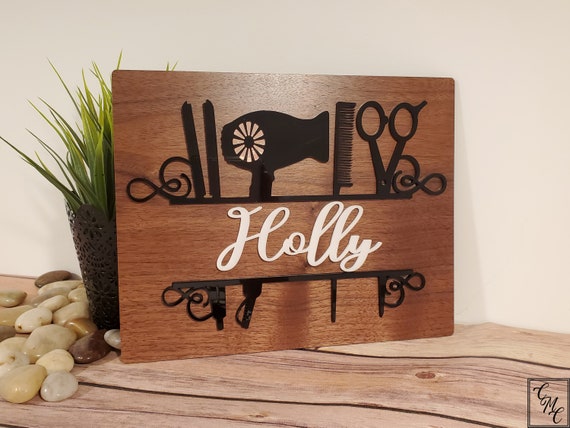 Custom/Personalized Salon/Hairdresser Sign made from Wood and | Etsy