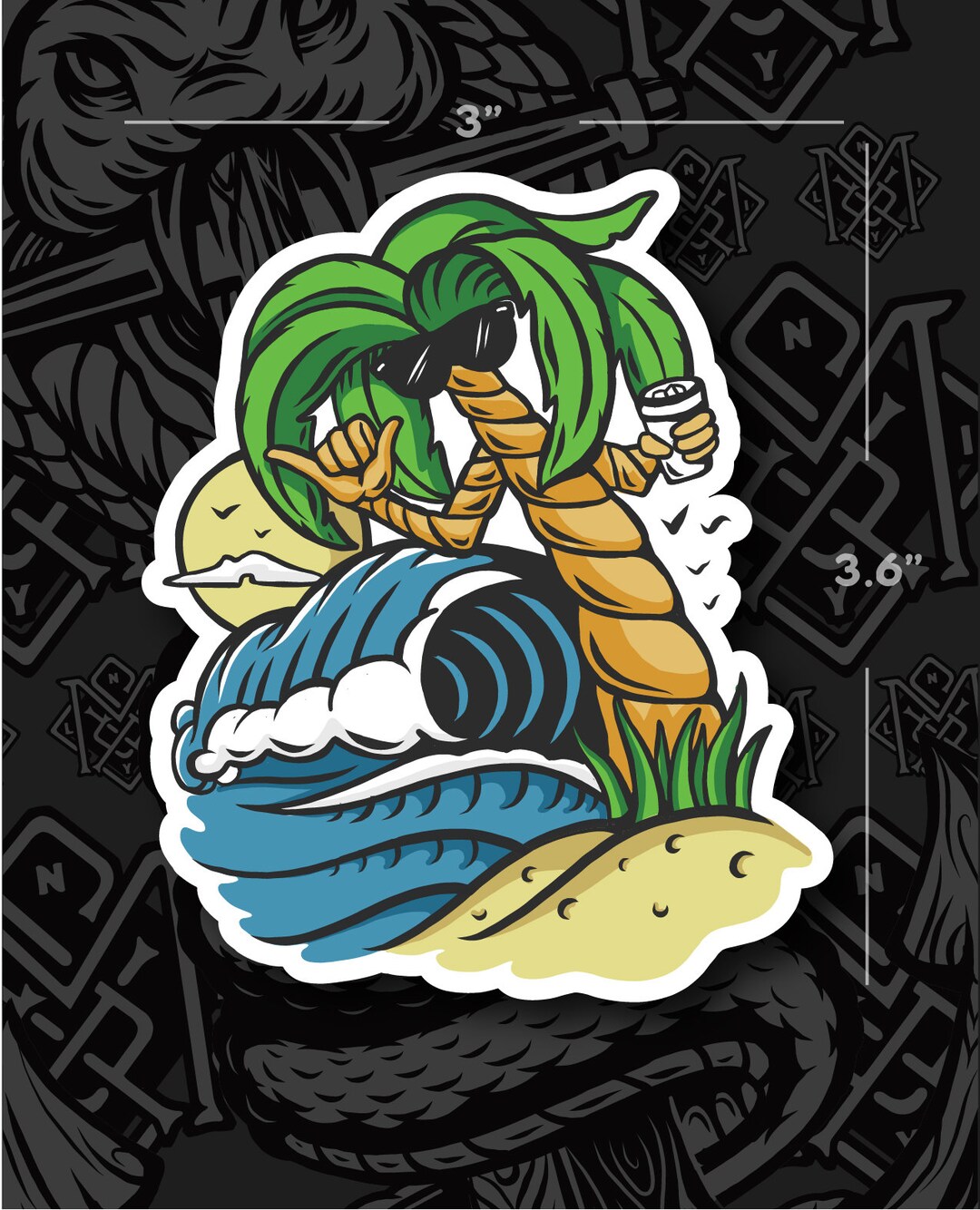 Palm Tree Dude Sticker Decal - Etsy