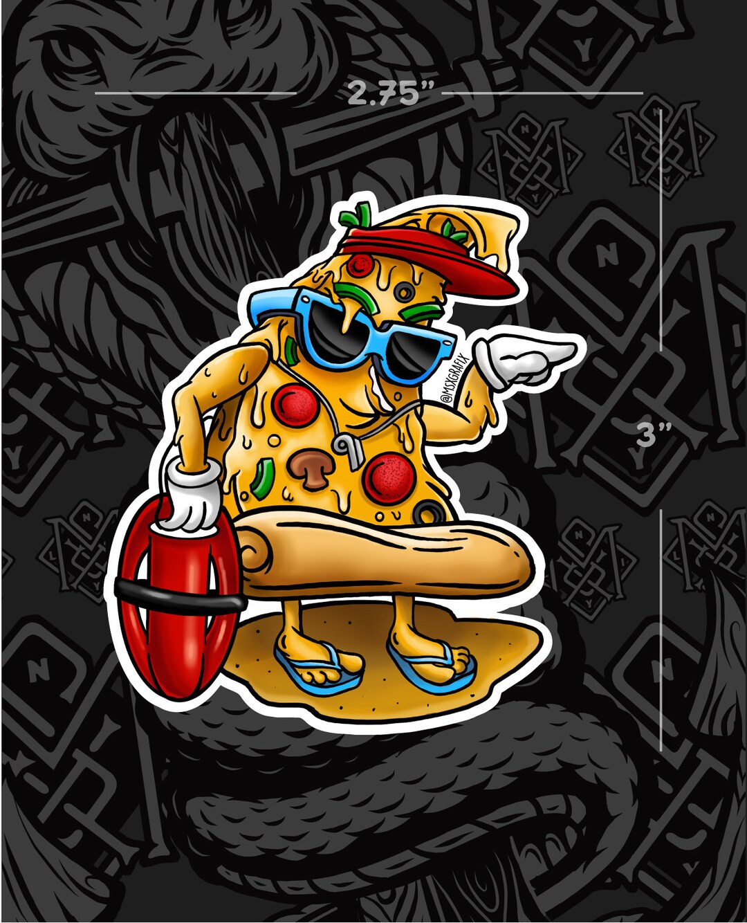 Pizza Bro Decal Surfer Lifeguard - Etsy