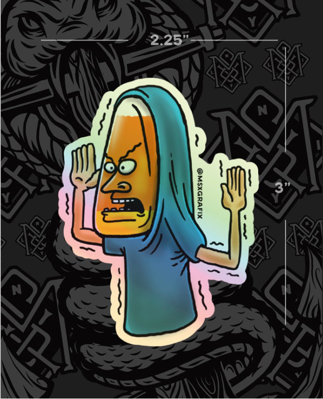 Candy Cornholio Halloween Candy Sticker Decal - Etsy
