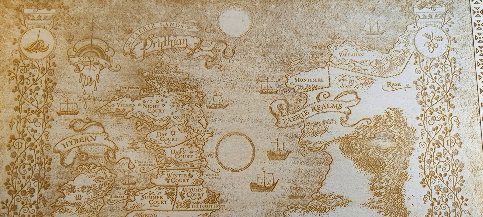 Laser Engraved ACOTAR World Map From the Court of Thorns and - Etsy Finland