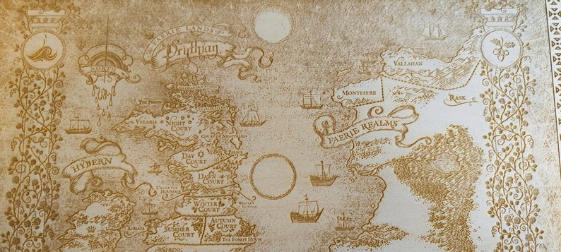 Laser Engraved ACOTAR World Map From the Court of Thorns and - Etsy