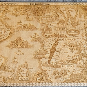 Laser Engraved Grishaverse World Map From the Grisha Universe | Etsy UK