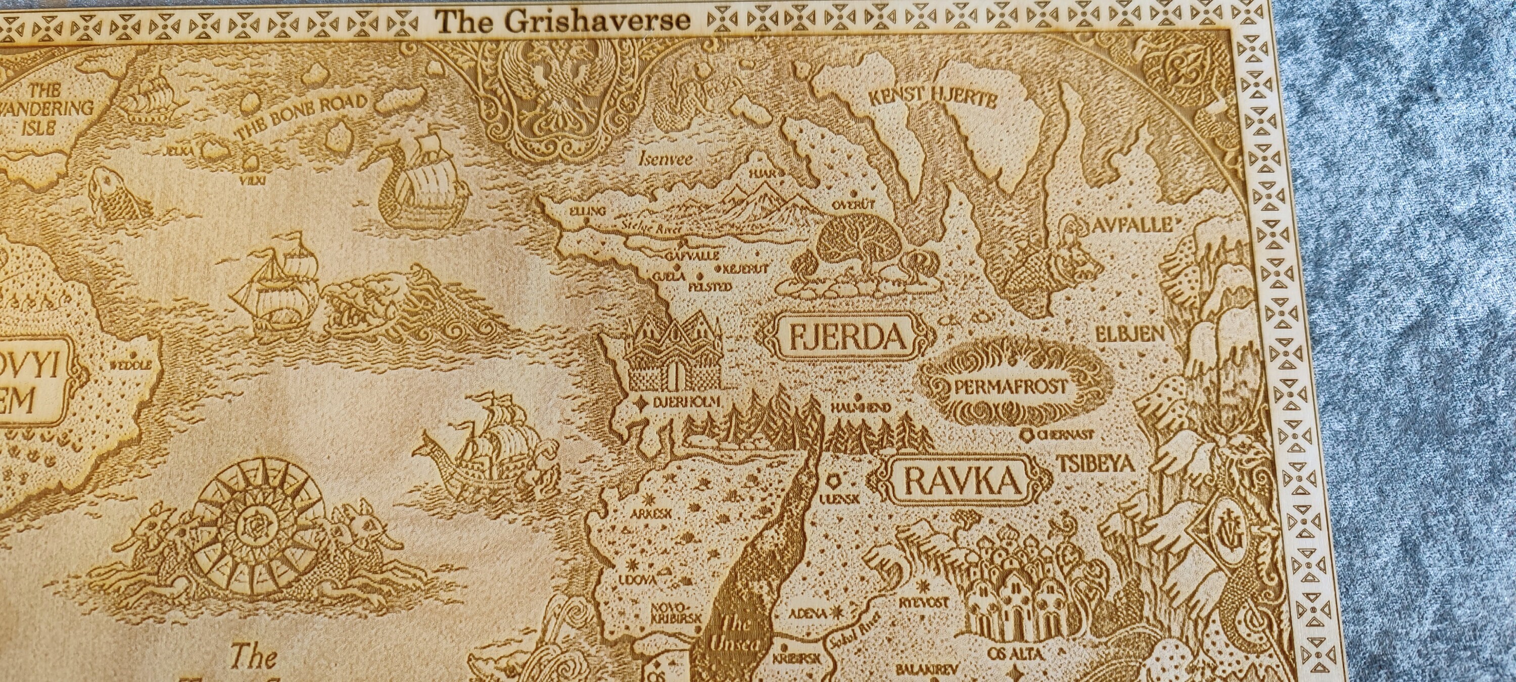 Laser Engraved Grishaverse World Map From the Grisha Universe - Etsy Canada