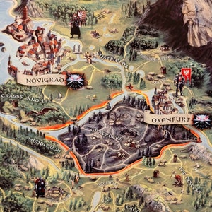 High Quality Map of the Northern Realms the Witcher 3 Wild Hunt - Etsy UK