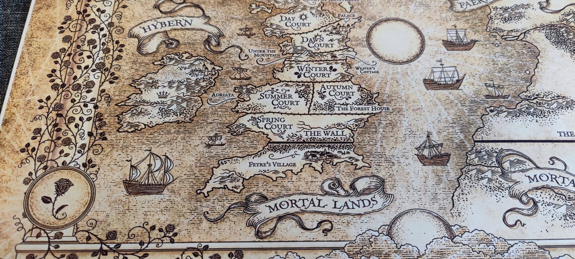 High Quality Map of the ACOTAR World From the Court of Thorns - Etsy ...