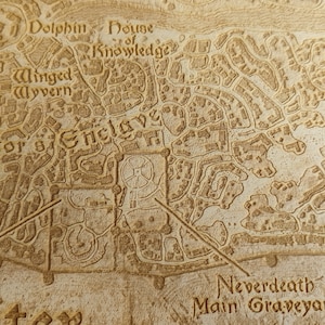 Laser Engraved Neverwinter City Map Neverwinter Online - Etsy UK