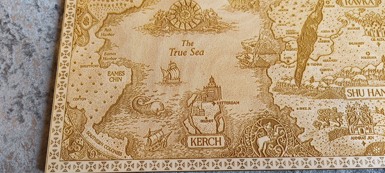 Laser Engraved Grishaverse World Map From the Grisha Universe - Etsy UK