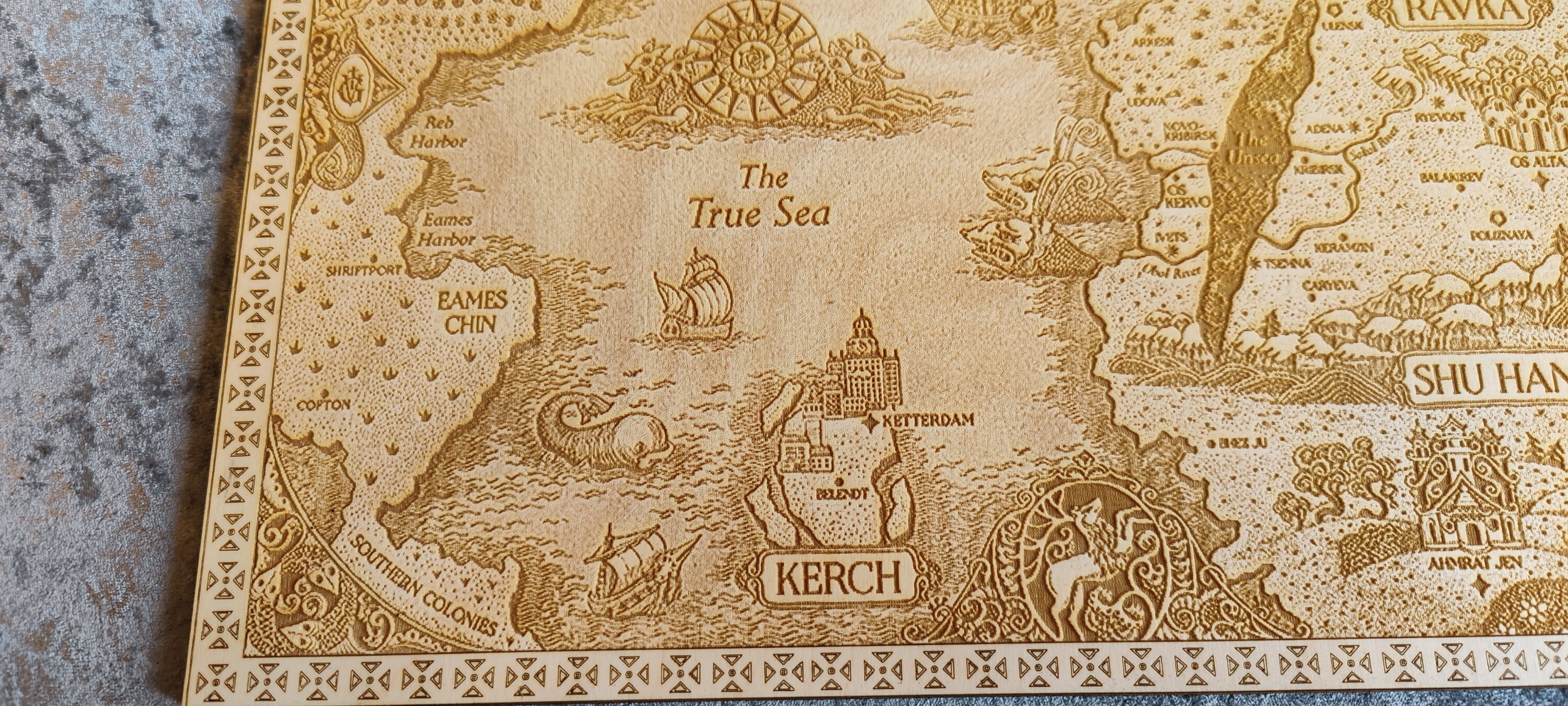Laser Engraved Grishaverse World Map From the Grisha Universe - Etsy Canada