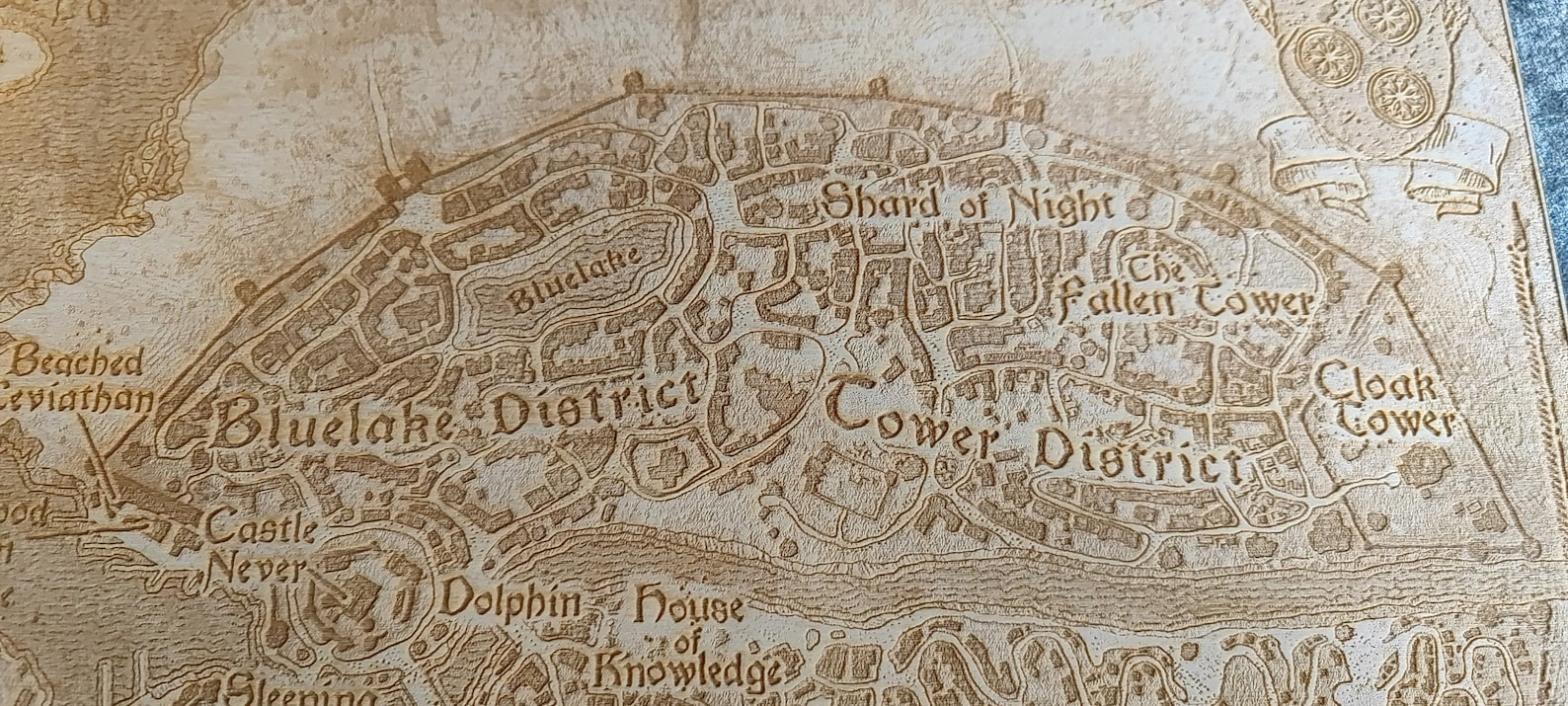 Laser Engraved Neverwinter City Map Neverwinter Online - Etsy UK
