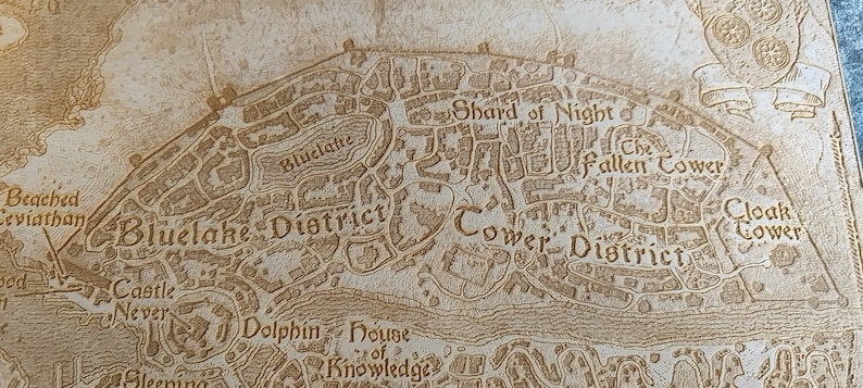 Laser Engraved Neverwinter City Map Neverwinter Online - Etsy UK