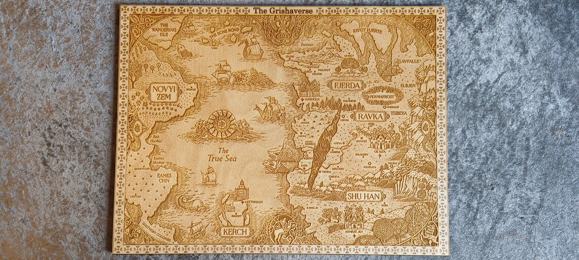 Laser Engraved Grishaverse World Map From the Grisha Universe | Etsy UK