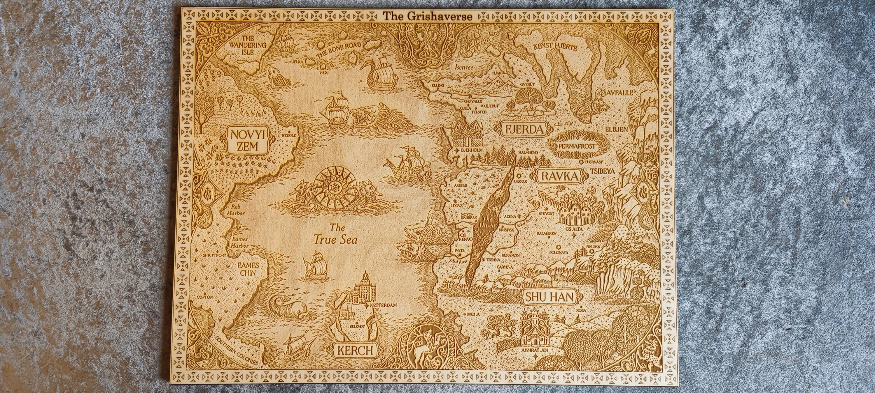 Laser Engraved Grishaverse World Map From the Grisha Universe - Etsy Canada