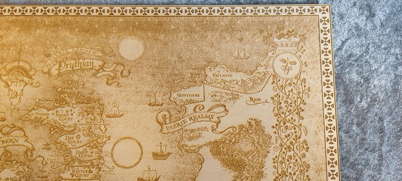 Laser Engraved ACOTAR World Map From the Court of Thorns and - Etsy