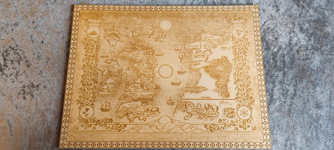 Laser Engraved ACOTAR World Map From the Court of Thorns and Roses ...