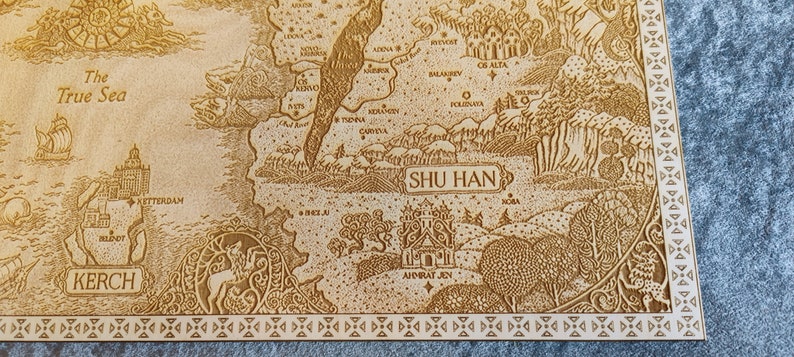 Laser Engraved Grishaverse World Map From the Grisha Universe - Etsy UK