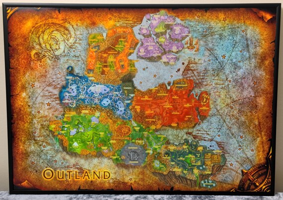 High Quality Map of the Outlands From World of Warcraft - Etsy UK