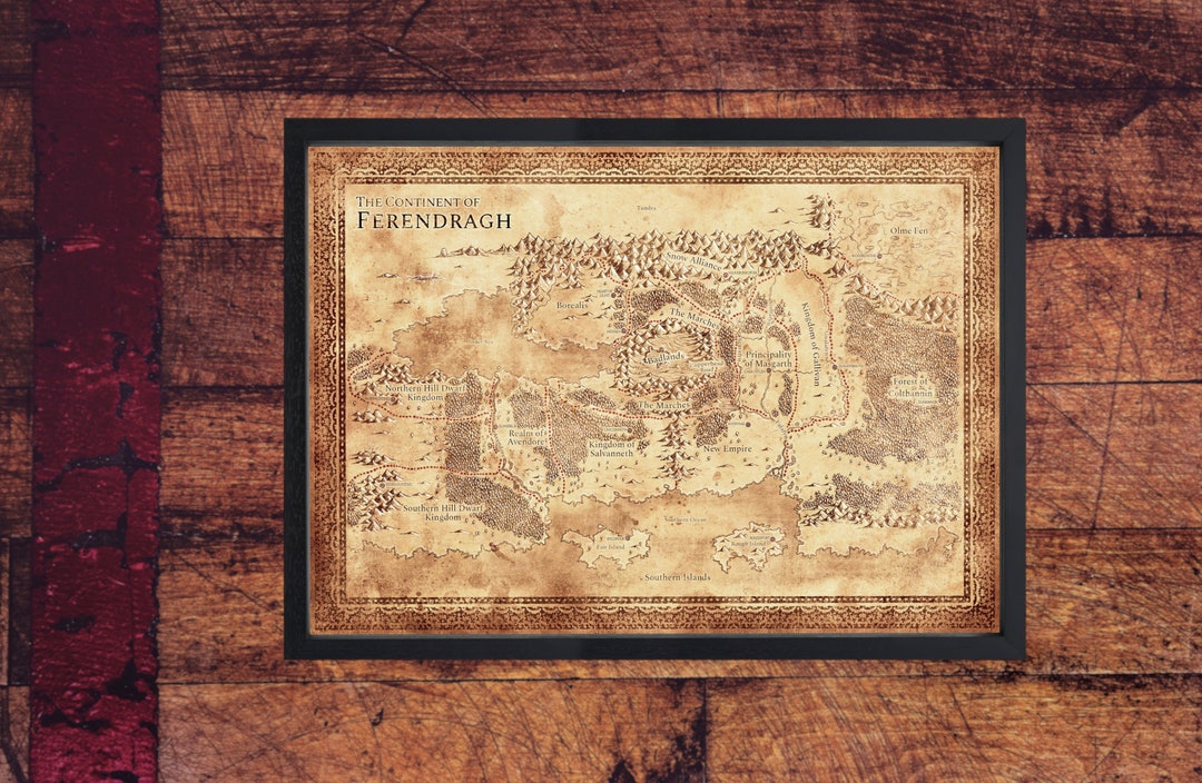 High Quality Map of Ferendragh From Solasta: Crown of the Magister - Etsy