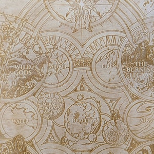 Laser Engraved World of Warcraft Chronicles Cosmology Chart - Etsy