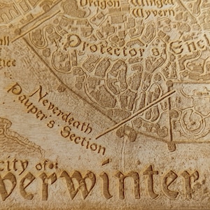 Laser Engraved Neverwinter City Map Neverwinter Online - Etsy UK