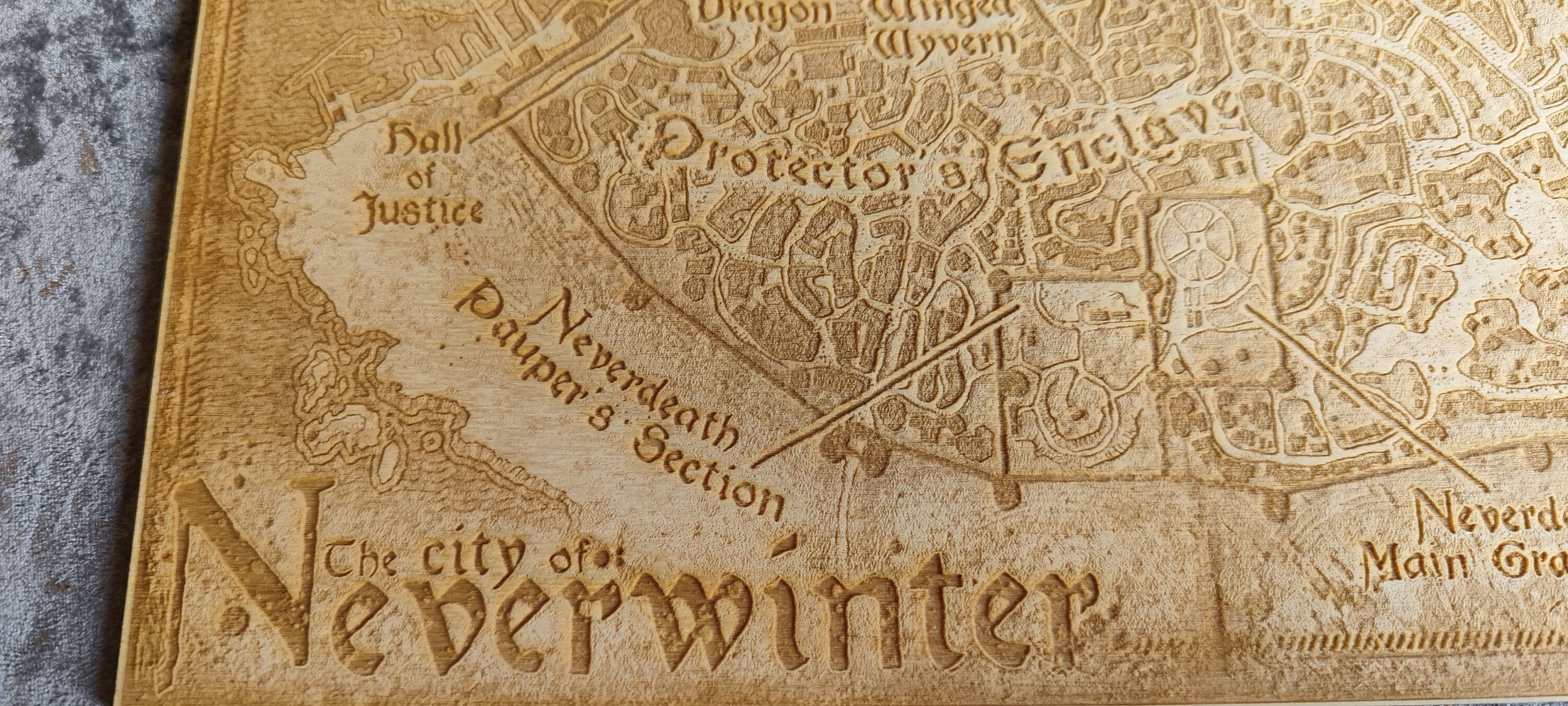 Laser Engraved Neverwinter City Map Neverwinter Online - Etsy UK
