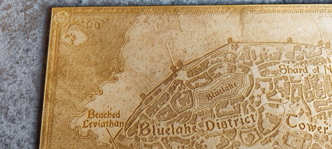 Laser Engraved Neverwinter City Map Neverwinter Online | Etsy UK