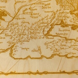 Laser Engraved Map of the Southern Part of Westeros From the Game of ...