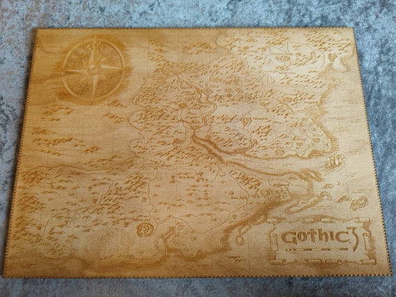 Laser Engraved Map of Gothic 3 - Etsy
