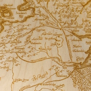 Laser Engraved Map of the Southern Part of Westeros From the Game of ...