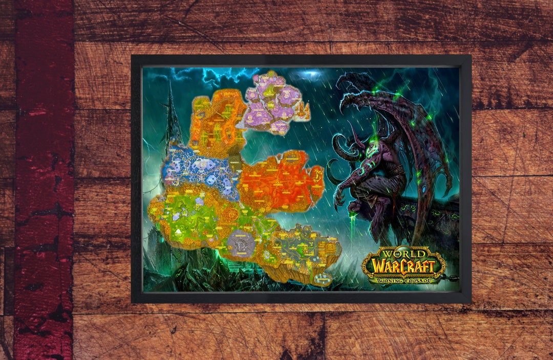 High Quality Poster of the Outlands Map From the Burning Crusade ...