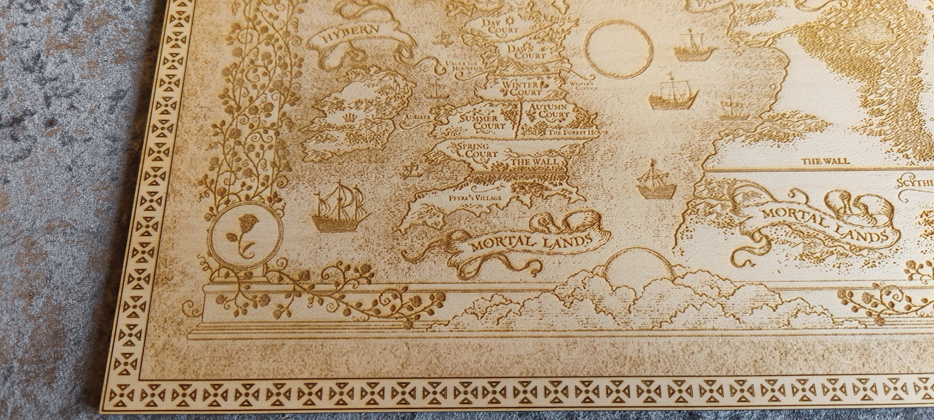 Laser Engraved ACOTAR World Map From the Court of Thorns and - Etsy ...