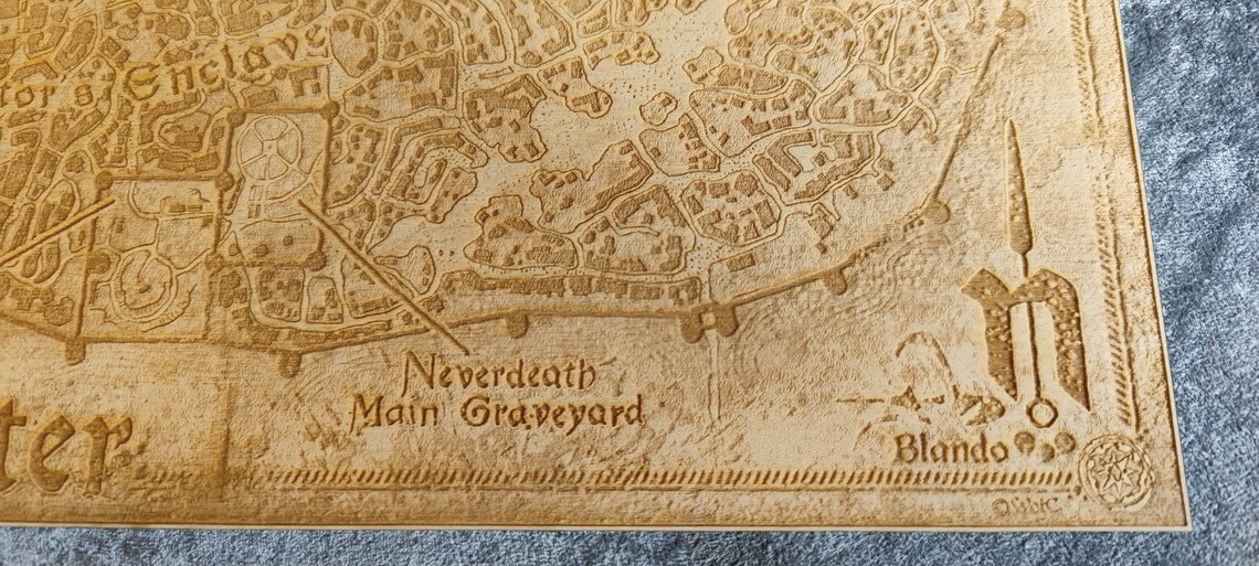 Laser Engraved Neverwinter City Map Neverwinter Online | Etsy UK