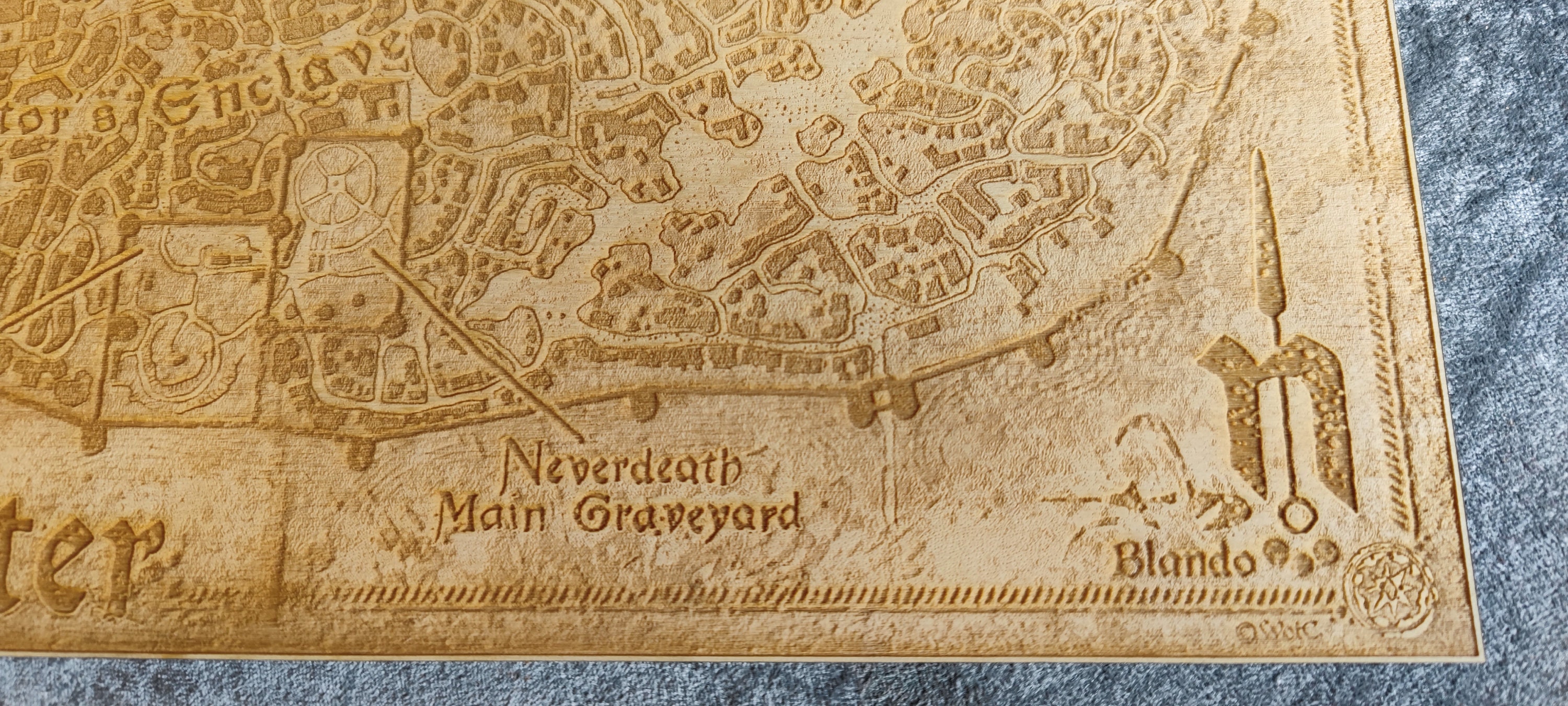 Laser Engraved Neverwinter City Map Neverwinter Online - Etsy UK